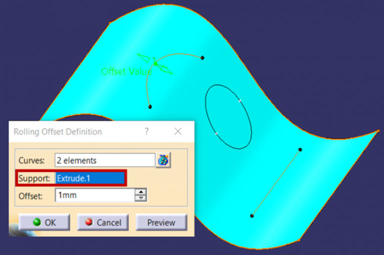 Creating Rolling Offset for Open Profile in | CATIA V5 6R 2023 | i GET IT by Tata Technologies
