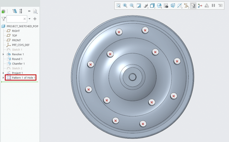 How to Enhance Project Sketched Points in Creo Parametric 11.0?