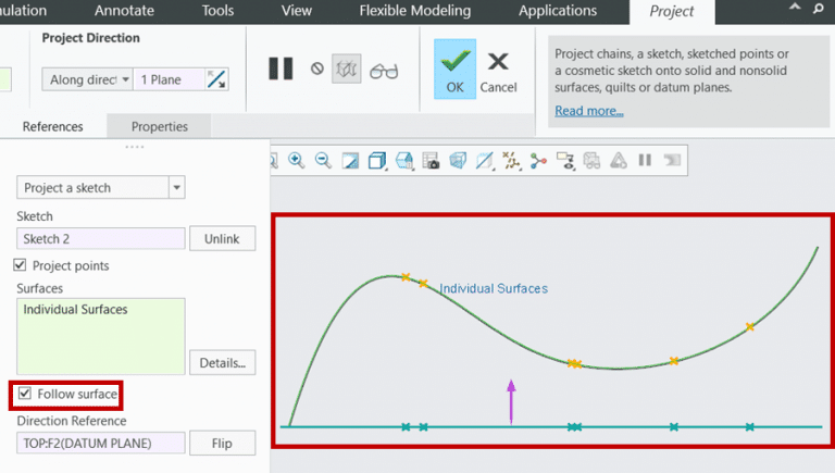 How to Enhance Project Sketched Points in Creo Parametric 11.0?